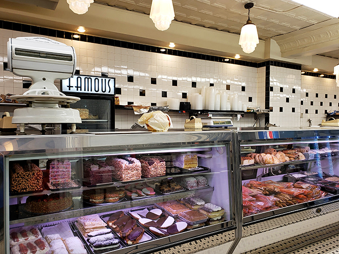 Those salamis hanging overhead like delicious stalactites in a cave of cured meat wonders.