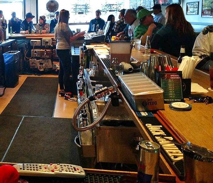 Daylight reveals Murph's unassuming entrance, proving that the best experiences often hide behind the most ordinary doors.