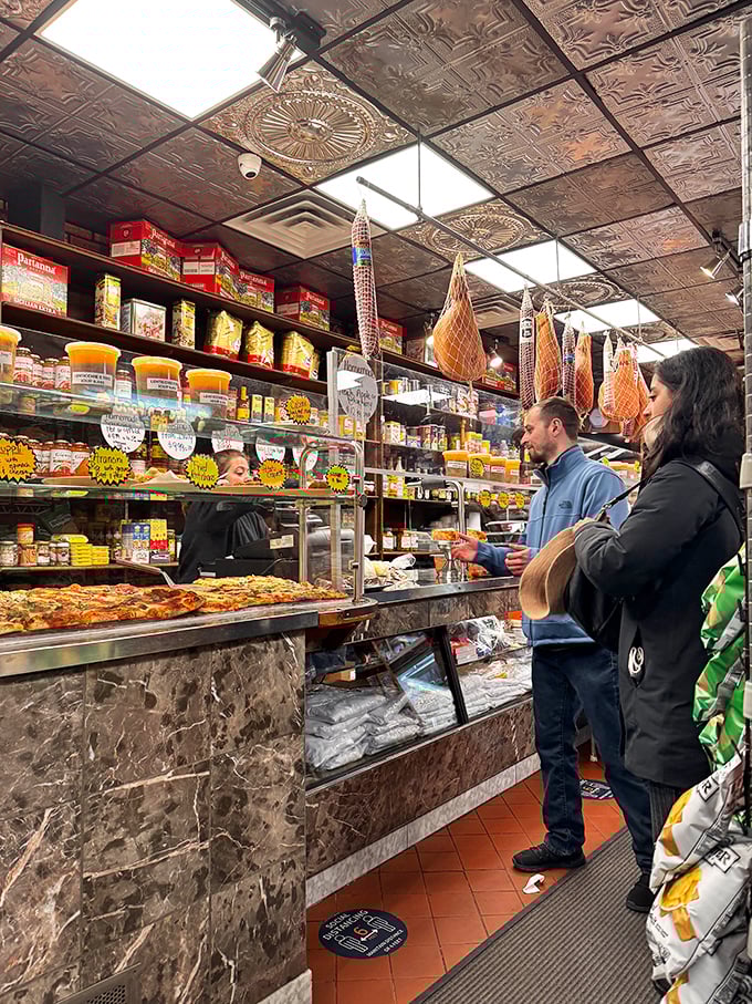 The deli case at Freddy's is like a museum where everything is edible&mdash;Italian meats, cheeses, and prepared foods beckon from behind glass.