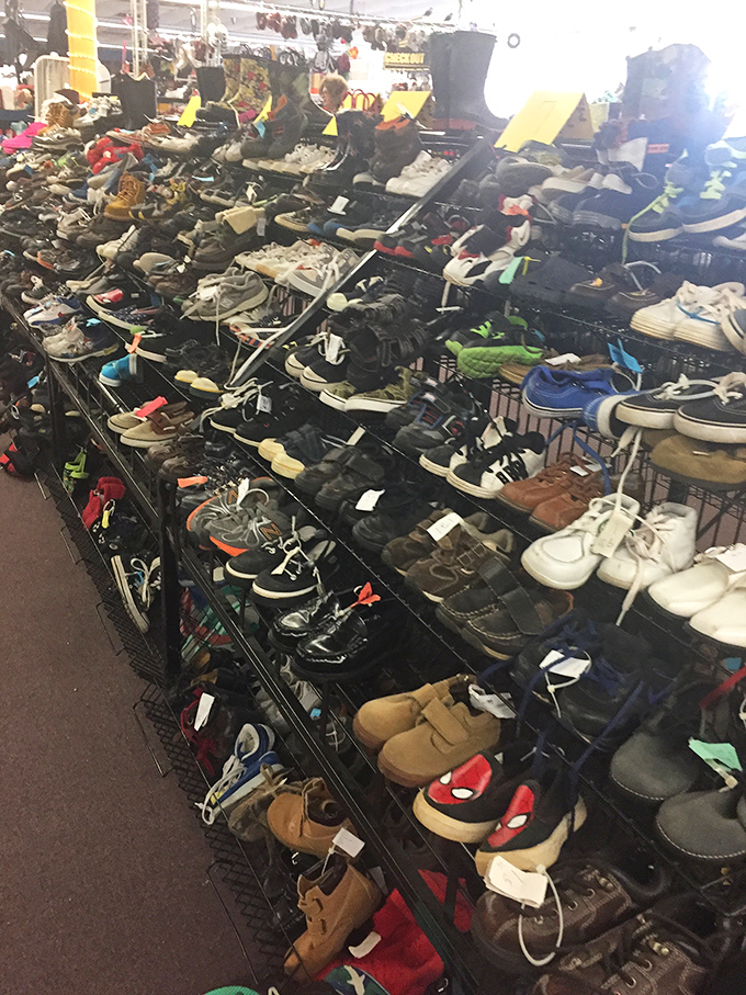 The shoe section rivals Imelda Marcos's closet, with tiny kicks arranged by size rather than acquisition date.