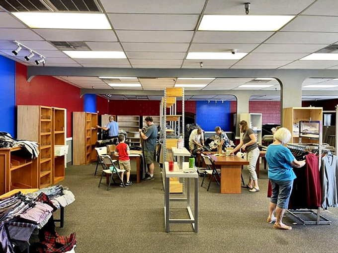 Fellow treasure hunters navigating aisles like seasoned archaeologists searching for domestic gold in Phoenix.