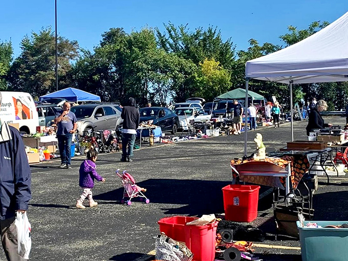 Weekend warriors armed with shopping bags navigate aisles like seasoned explorers seeking their next great discovery.
