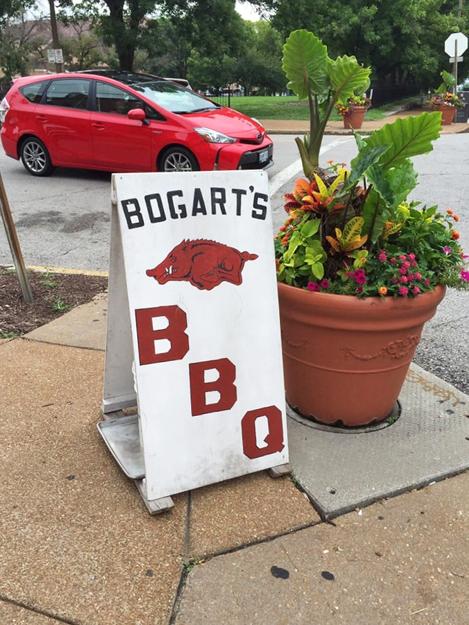 This sidewalk sign doesn't just announce a restaurant&mdash;it's a promise of porcine pleasure that's drawn barbecue pilgrims from across the country.