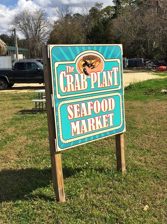 A sign as bright and cheerful as the seafood is fresh. The Crab Plant doesn't need billboards when the food speaks this loudly.