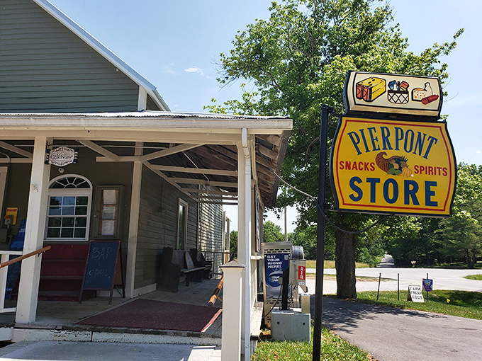 That vintage sign isn't trying to be retro-cool&mdash;it's just been doing its job for years, directing hungry travelers to salvation.