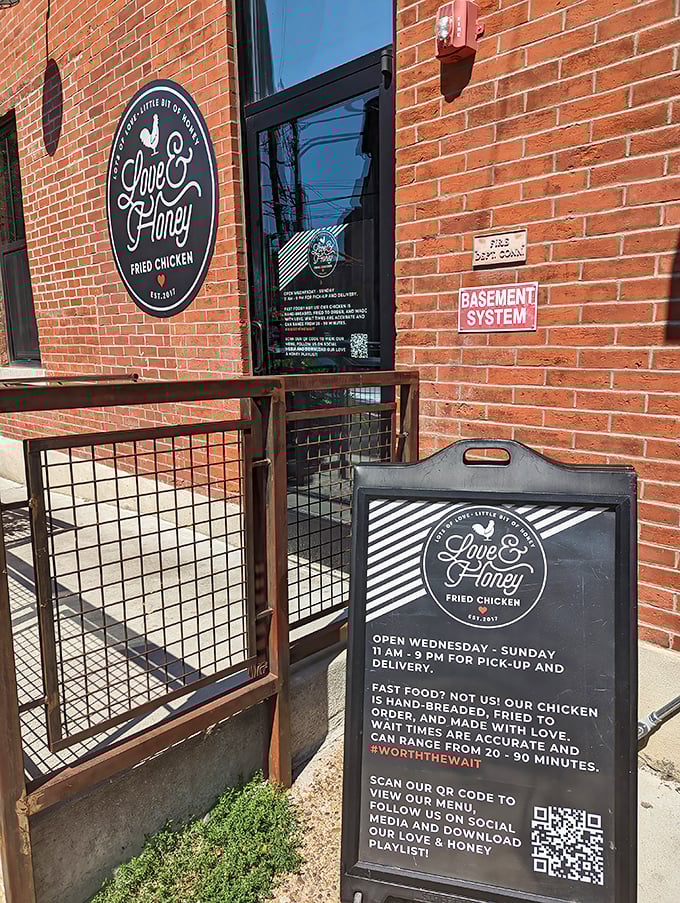 Their sidewalk signage tells you everything you need to know: this isn't fast food, it's good food made with care.