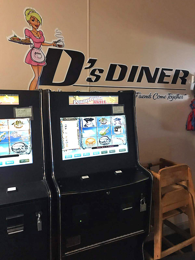Even the entertainment options embrace that authentic diner spirit - because why not try your luck?