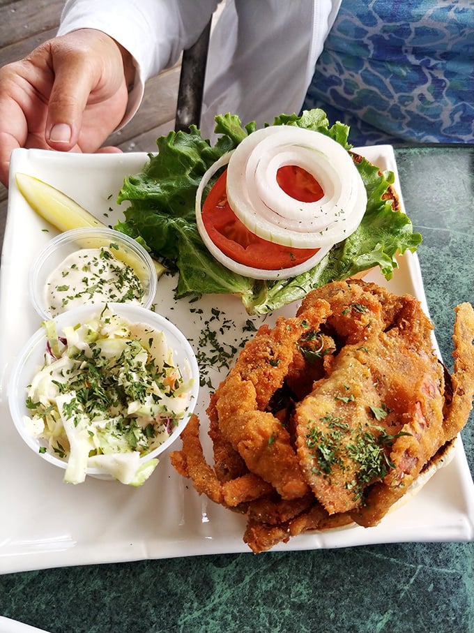 This isn't just lunch&mdash;it's a seafood masterpiece with enough crunch, creaminess, and fresh vegetables to make you seriously consider moving to Goodland permanently. 