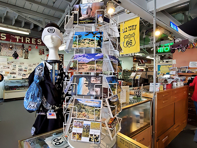 The souvenir station offers mementos that say "I didn't just pass through history&mdash;I brought a piece of it home with me."