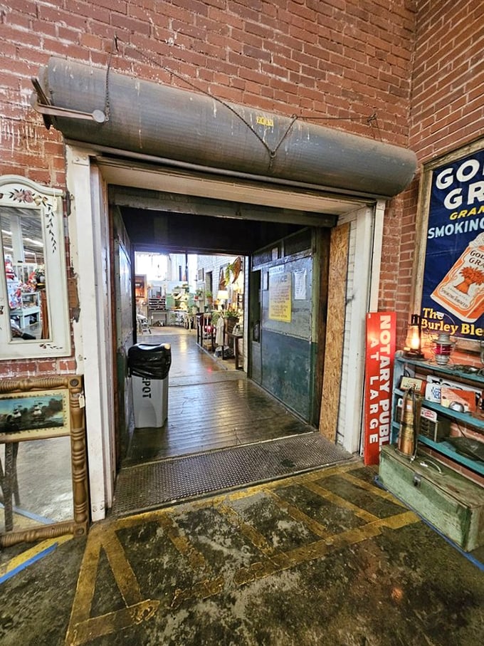 A portal between worlds. This doorway doesn't just lead to another section of antiques&mdash;it's a gateway to discovering treasures you never knew you needed.