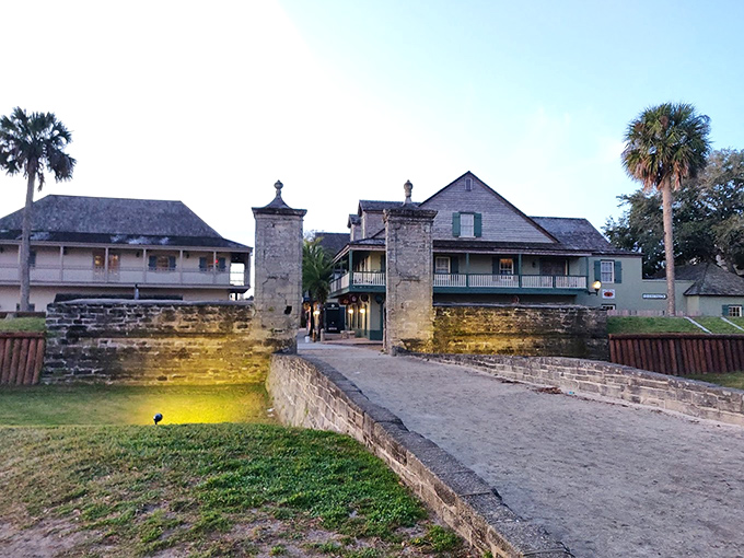 The historic city gate welcomes visitors through coquina pillars that have stood sentinel since colonial times &ndash; no password or secret handshake required.