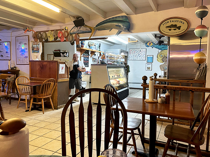 Where the magic happens&mdash;the heart of Fish Tales offers a glimpse into the market side of this beloved establishment.