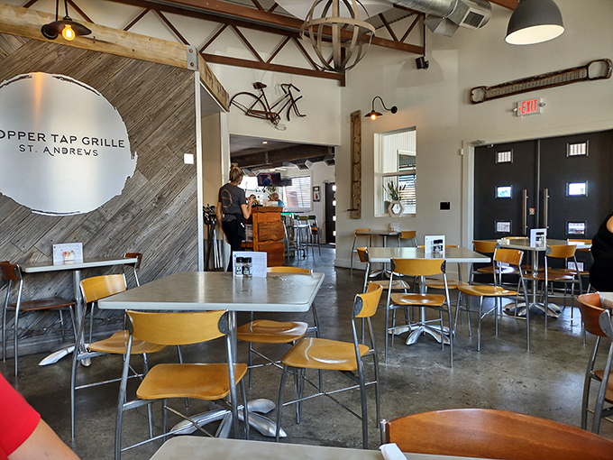 A dining room where industrial elements like exposed beams and concrete floors somehow create warmth, not coldness&mdash;the perfect backdrop for seafood that steals the show.