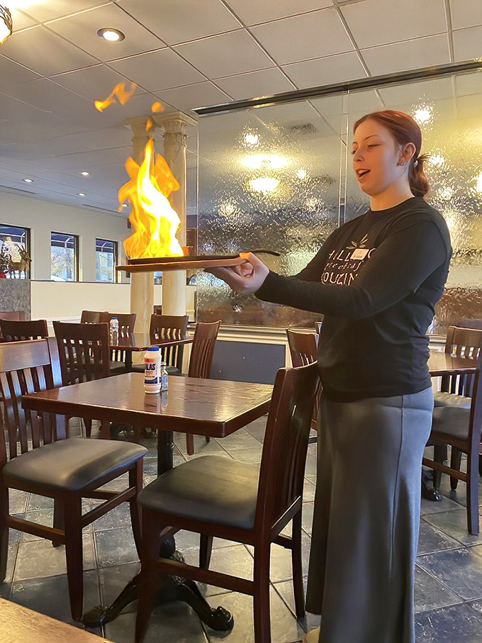 Opa! Flaming saganaki brings theater to the table. This isn't just dinner&mdash;it's a performance that engages all your senses.