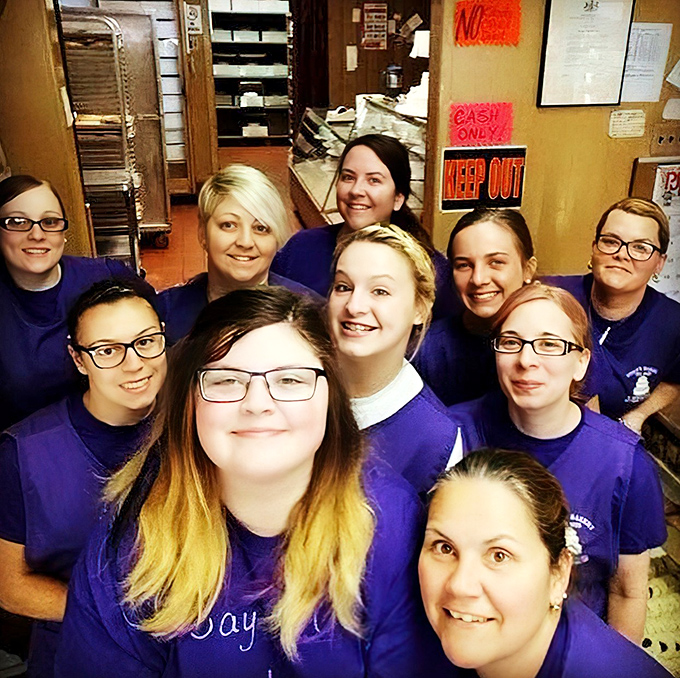 The purple shirt brigade: guardians of Philadelphia's most precious edible treasures.