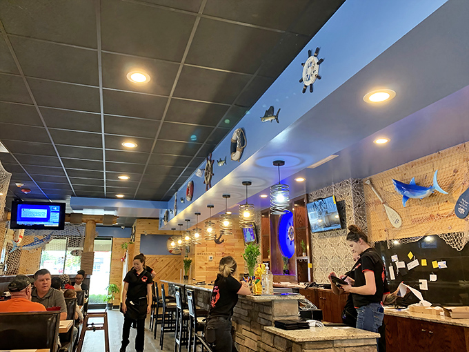 Where the magic happens&mdash;staff navigating the dining room like seasoned sailors, delivering treasures from the deep to eager diners.