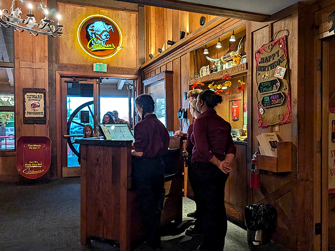 The welcome station&mdash;where your journey from hungry traveler to satisfied diner officially begins with a friendly greeting.