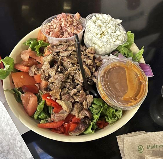 Even the salads mean business here &ndash; this Cobb comes loaded with enough protein to fuel a linebacker.