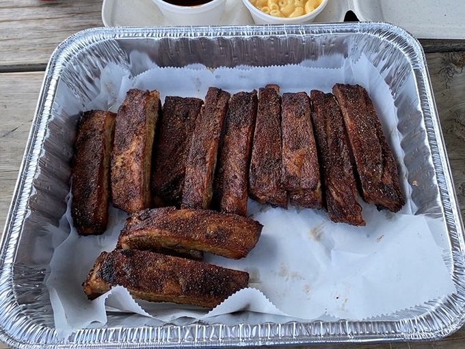 Ten ribs of pure happiness, each one a masterclass in low-and-slow perfection that demands your full attention.