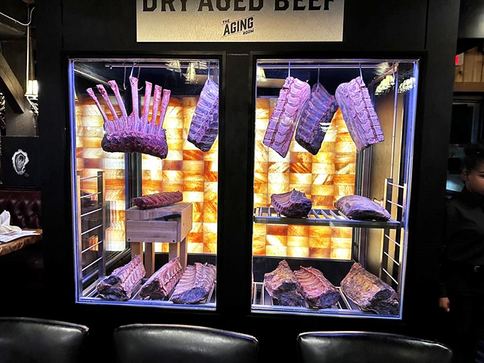 The aging room&mdash;where patience transforms good beef into greatness. Like a meat museum where everything is a masterpiece.