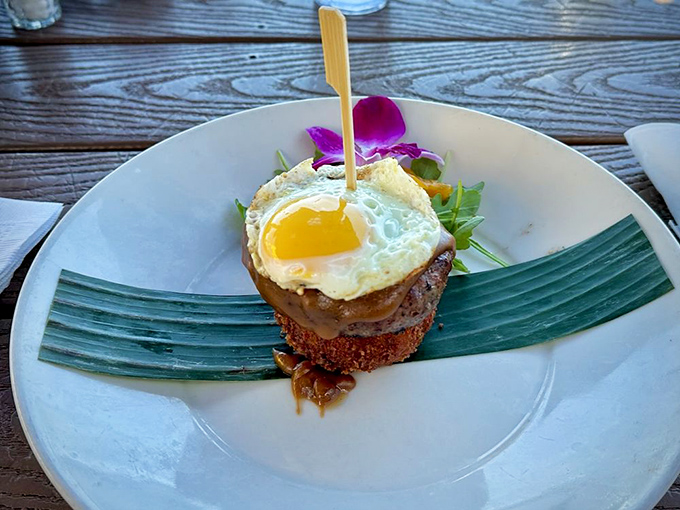 The Loco Moco brings Hawaii to Tampa with a sunny-side-up egg that stares back at you saying, "Go ahead, break me. You know you want to."