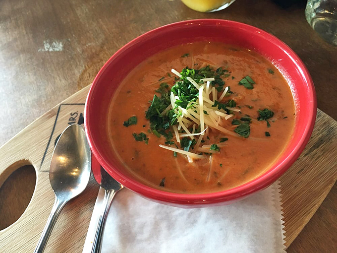 This isn't just tomato soup&mdash;it's a warm hug in a bowl. The vibrant color promises (and delivers) flavor that makes you temporarily forget your troubles.