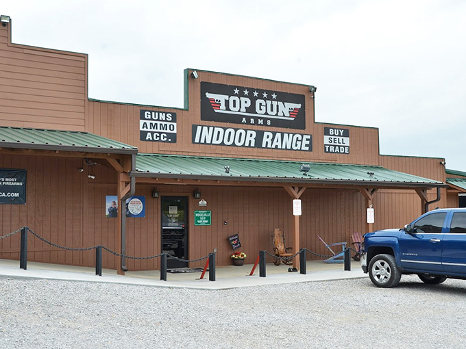 Even in Amish country, modern Tennessee shows its diverse character &ndash; Top Gun Arms stands as a reminder of the state's varied cultural landscape.