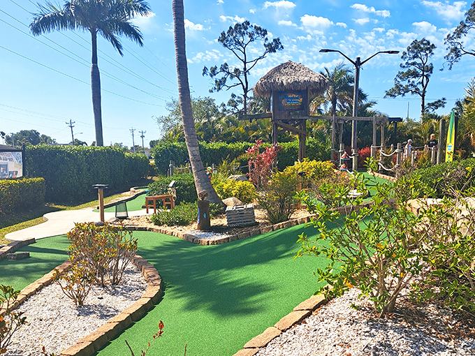 Mini-golf in paradise: where palm trees judge your putting skills. The perfect activity for when you want competition without requiring actual athletic ability.
