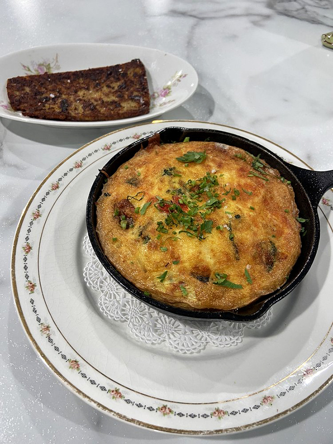 This skillet quiche, served in its own iron throne, makes a compelling case for vegetables being the true heroes of breakfast. 