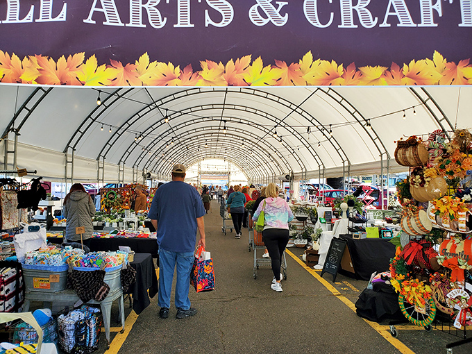 Under the big top of bargains! The covered outdoor section offers the thrill of open-air shopping without the sunburn&mdash;practical magic at its finest.