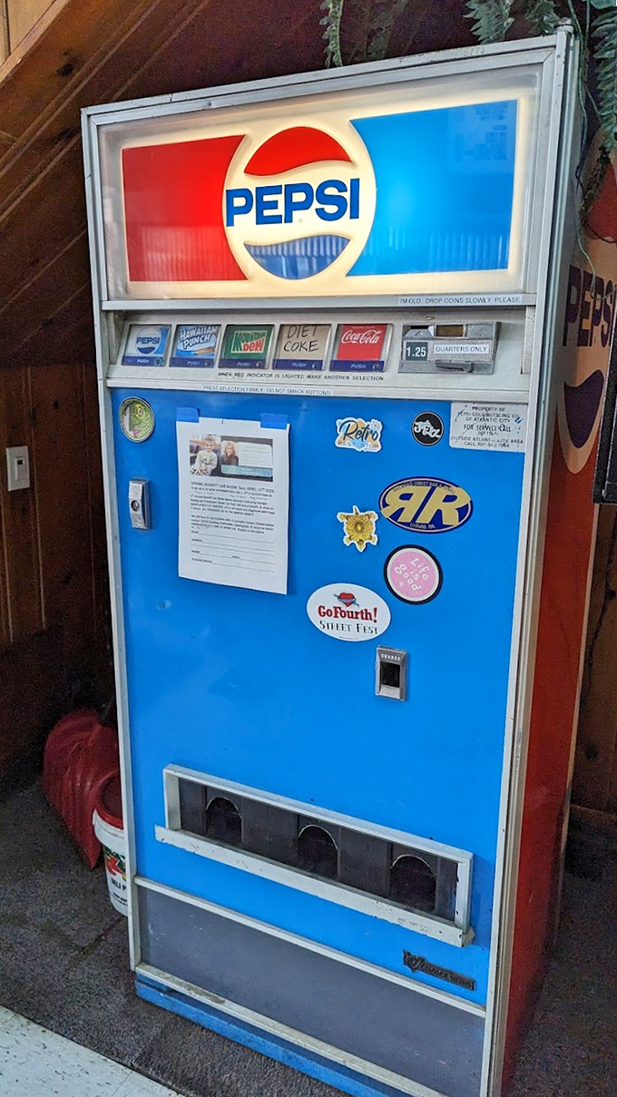 This isn't just a vintage Pepsi machine; it's a time capsule from when soda was an event and buttons made a satisfying mechanical chunk.