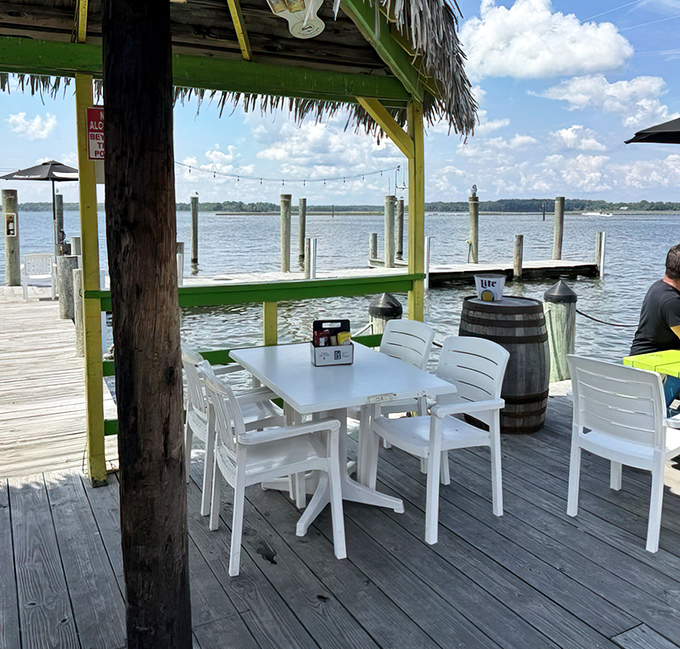 Waterfront dining with a thatched roof bar&mdash;just casual enough that you don't have to pretend you know which fork to use.