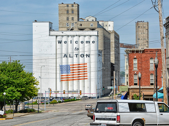Nothing says "heartland pride" quite like painting your welcome message on a grain elevator&mdash;the Midwest's version of a Hollywood sign.