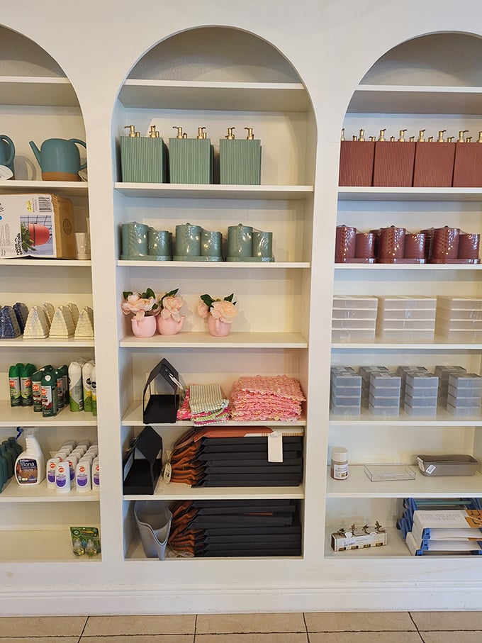 Elegant arches frame everyday essentials transformed into affordable luxuries—proof that good design doesn't require a premium price tag.