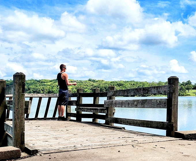 A moment of zen on the fishing dock &ndash; where catching nothing still somehow feels like winning at life.