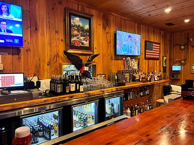 A bar that says "pull up a stool and tell me your story" &ndash; where the bottles gleam like promises and the bartop shines from countless elbows.