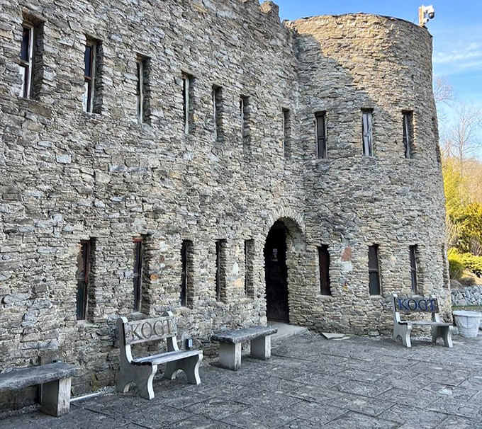 Stone benches perfect for contemplating life's mysteries or just resting your weary feet.