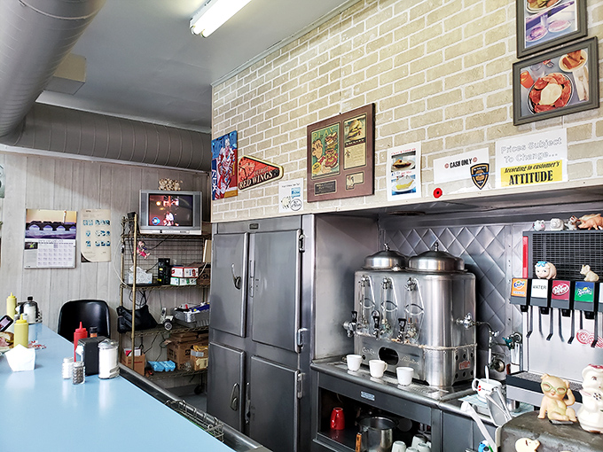 No fancy espresso machines here&mdash;just honest coffee urns and soda dispensers that have quenched Detroit's thirst for generations.