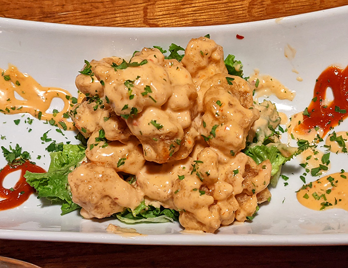 Boom Boom Shrimp that lives up to its explosive name&mdash;crispy, saucy bites that disappear faster than your resolution to "just have a salad."