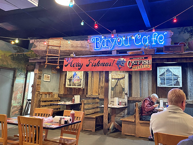 "Merry Fishmas!" proclaims the sign, and indeed every day feels like a holiday when catfish this good is on the menu.