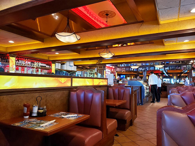 Those leather booths have cradled more secrets, celebrations, and food comas than a therapist's couch. And they're more comfortable too.