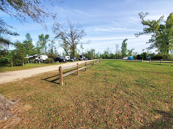 Camping with a view and electrical outlets nearby &ndash; because communing with nature doesn't have to mean charging your phone in the car.