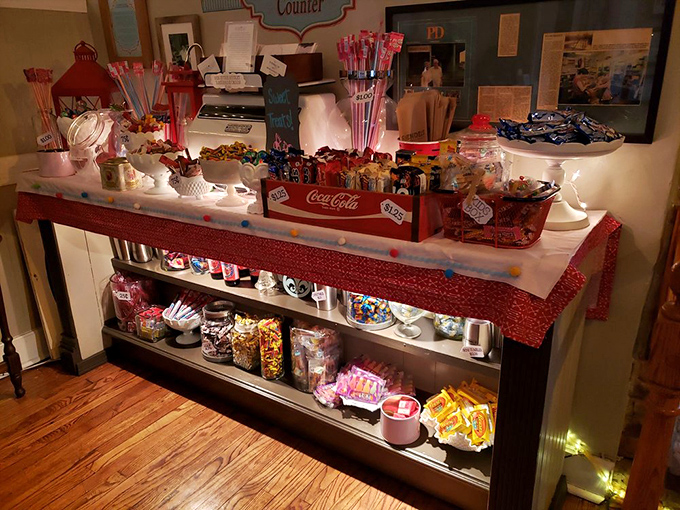 The candy counter proves some restaurants understand that inner children need feeding too. Sweet nostalgia displayed with colorful abandon.