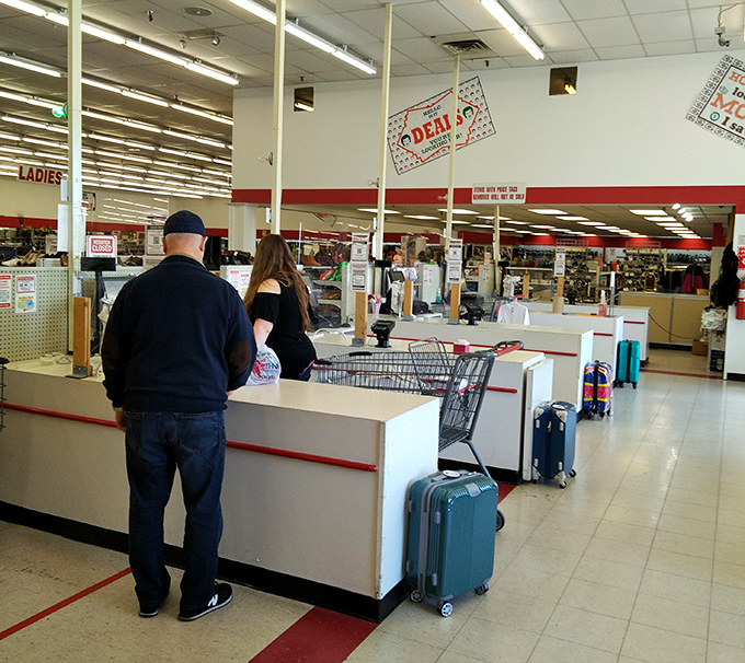 The final frontier: checkout counters where treasures become yours. That moment when you realize you've scored big for so little.