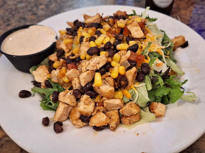 A Southwest-inspired chicken salad that brings together protein, greens, and Tex-Mex flavors in a harmony that would make a choir director weep.