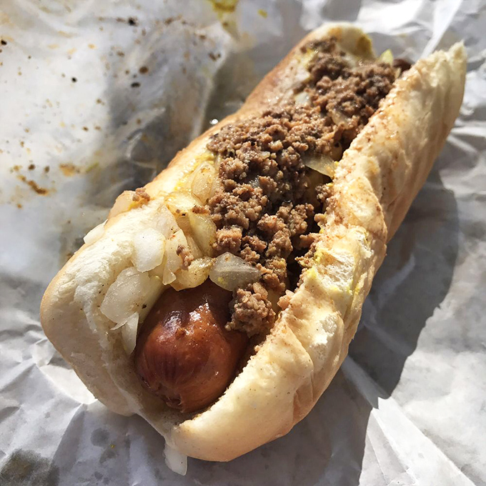The hot dog that launched a thousand cravings. That signature chili transforms an American classic into something transcendent.