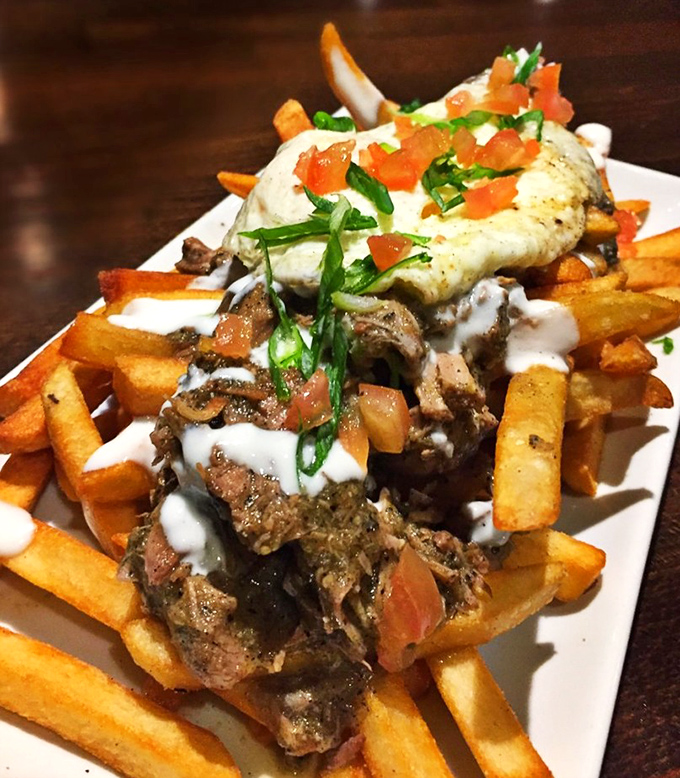 These chile verde fries aren't just loaded&mdash;they're having an existential crisis about whether they're a side dish or a complete meal.