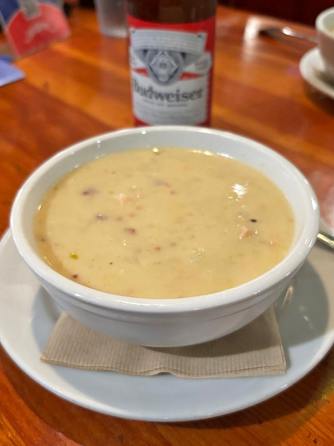 Clam chowder that doesn't hide behind unnecessary frills&mdash;just creamy, briny perfection that would make fishermen nod in solemn approval.