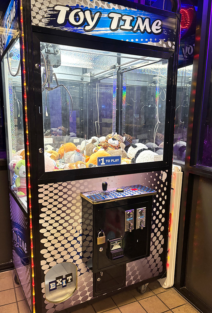 The claw machine &ndash; where kids develop gambling habits and parents develop sudden "out of quarters" syndromes.