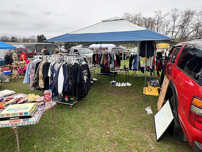 Clothing racks that stretch toward the horizon. The thrill of the hunt keeps shoppers coming back, seeking that perfect vintage find.